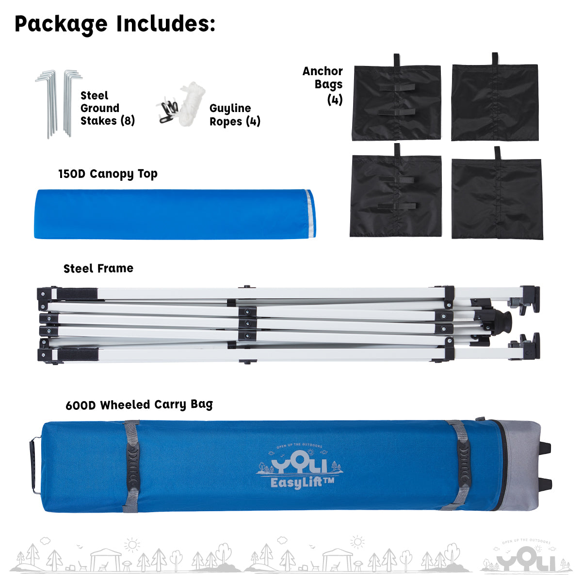 YOLI Moab EasyLift™ 100 10'x10' Instant Canopy with Carry Bag --- Blue – YOLI Outdoor